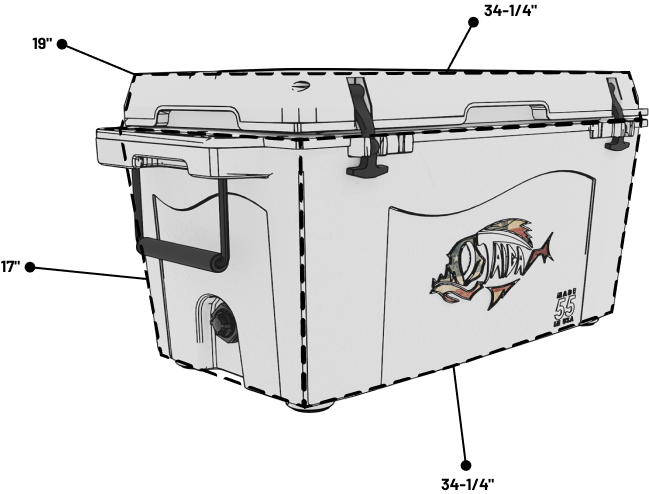 Taiga Coolers 27 Quart Custom Cooler flat logo